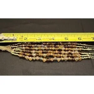 Unbranded | Jewelry | Multistrand Beaded Necklace Amber And Brown Glass ...